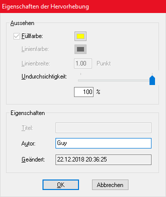 Texthervorhebung (Textmarker)